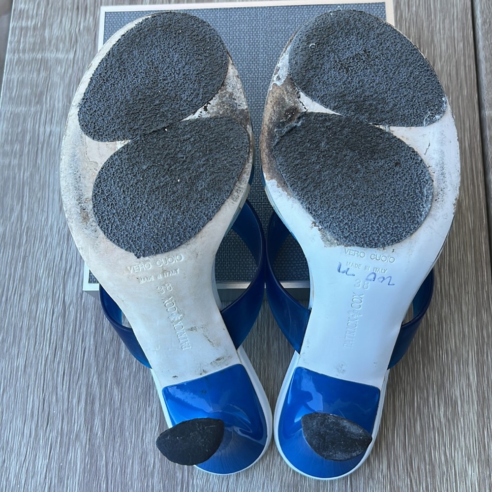 Patrick Cox Blue Pvc With White Leather Sandals/Heels - Gem